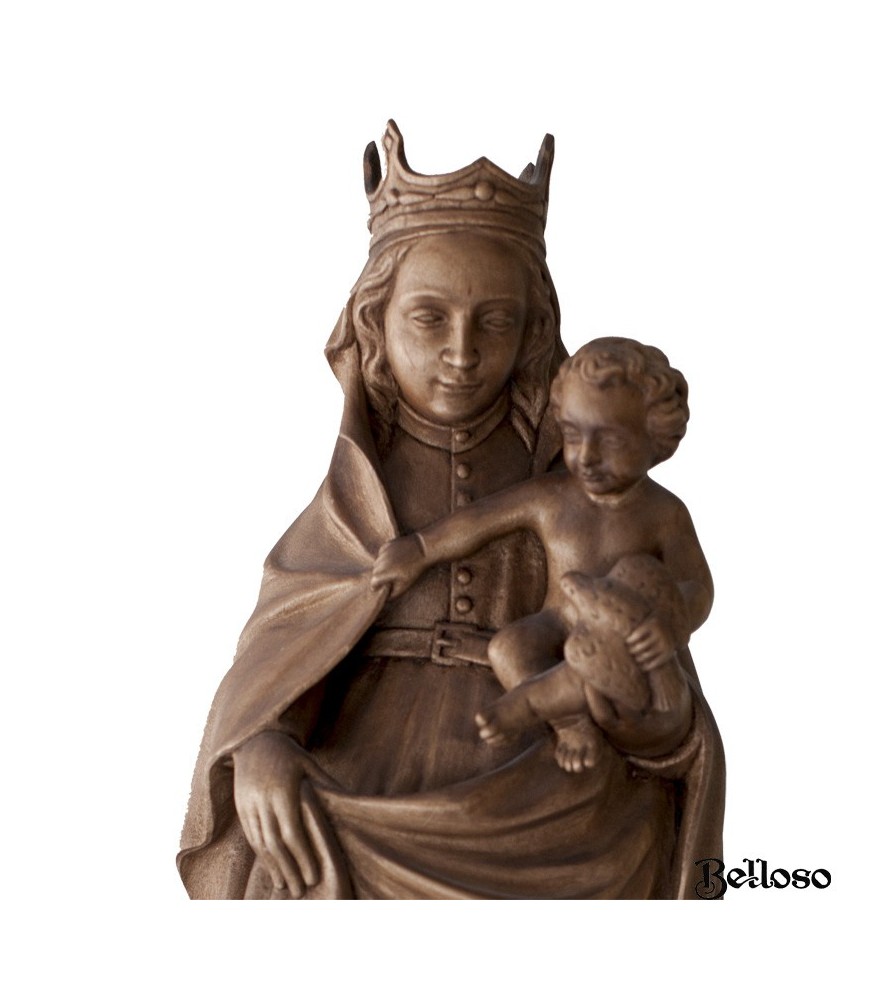 Virgen del Pilar en tallla de madera encerada.
